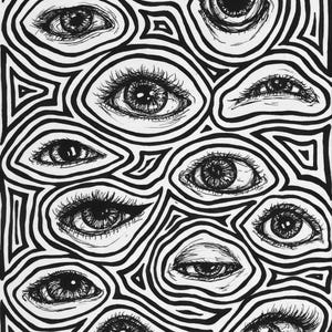 Retro Eye Poster, Digital Eye Design Printing, Illusion Eye Print ...
