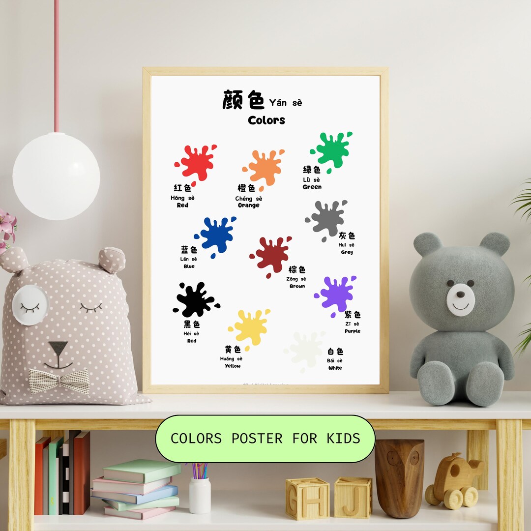 Color Bilingual Educational Poster: Simplified Chinese & English With ...