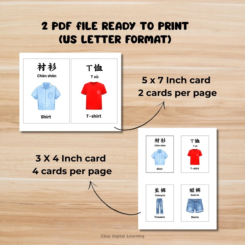 Clothes Flash Card : Bilingual Simplified Chinese English Vocabulary ...