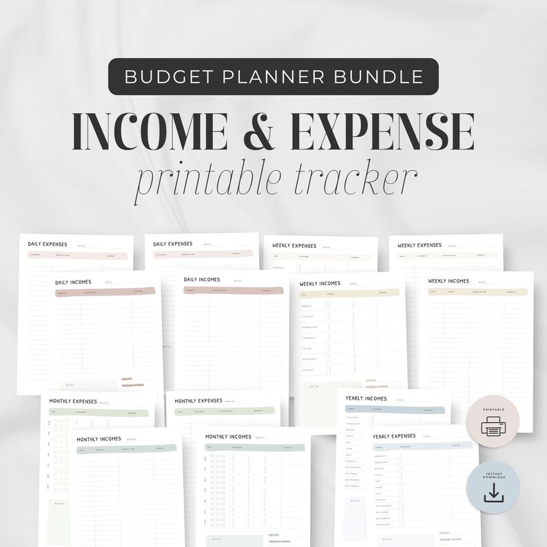 Income and Expense Tracker Printable: Business Money Management (A4 ...