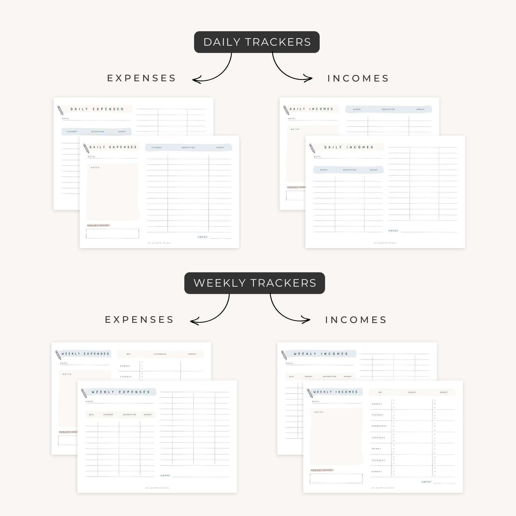 Printable Weekly Budget Planner With Expense and Income Tracker, Daily ...