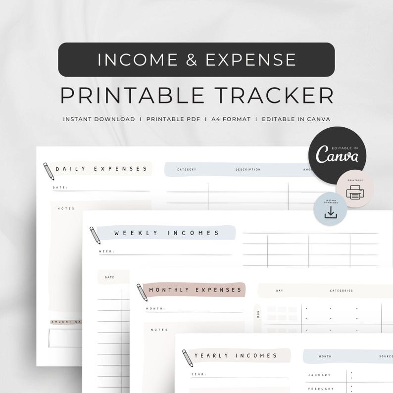 Printable Weekly Budget Planner With Expense and Income Tracker, Daily ...