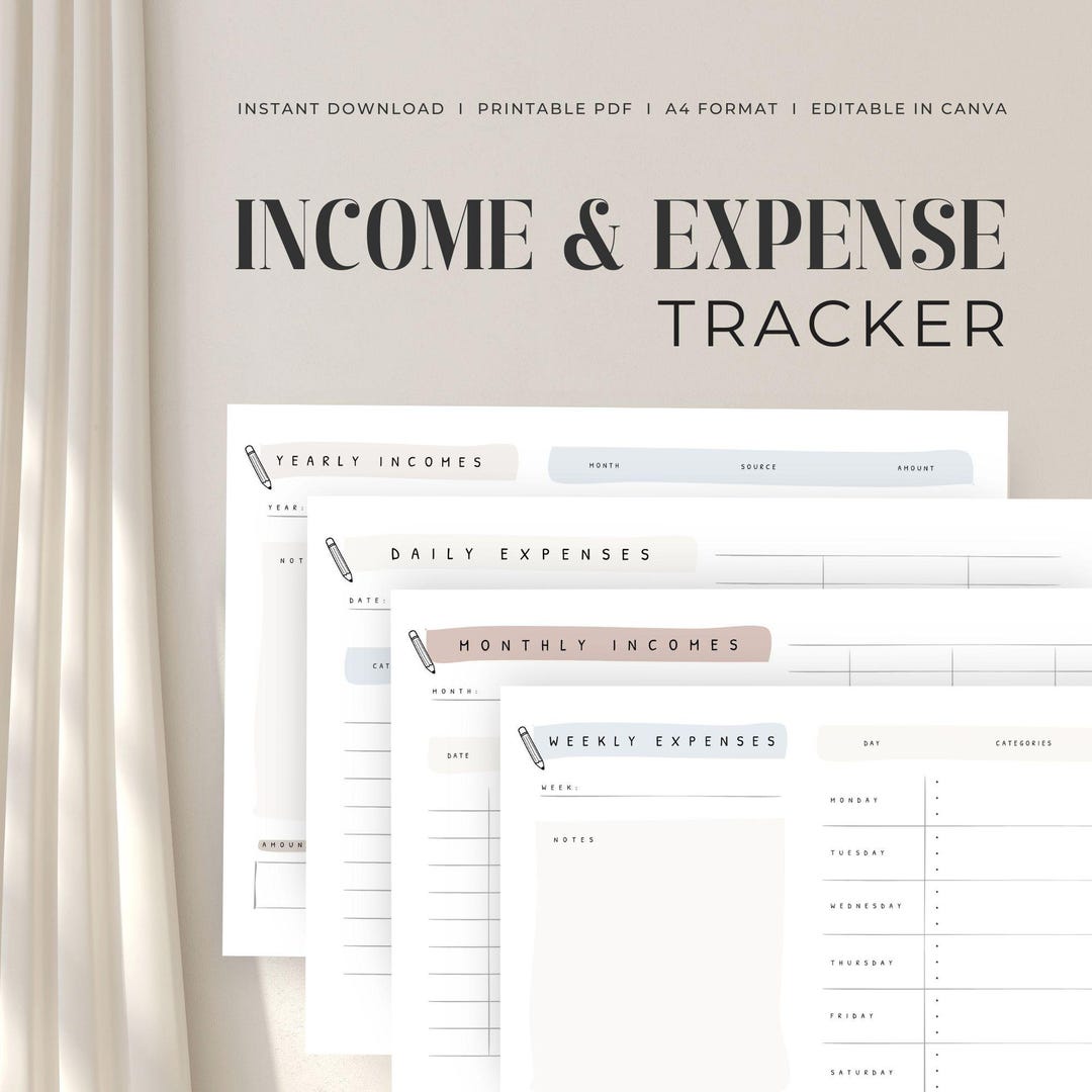 Student Budget Planner Printable Money Management – College Expense ...