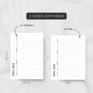 Printable April 2025 Calendar, Ready-to-print and Dated Sheets, Instant ...