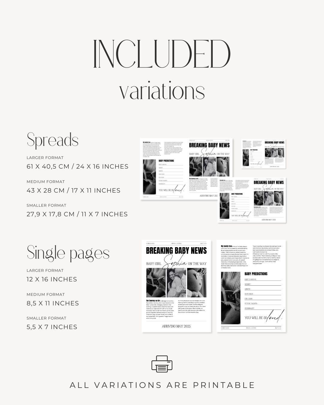 Digital Newspaper Baby Announcement Template, Birth Announcement ...