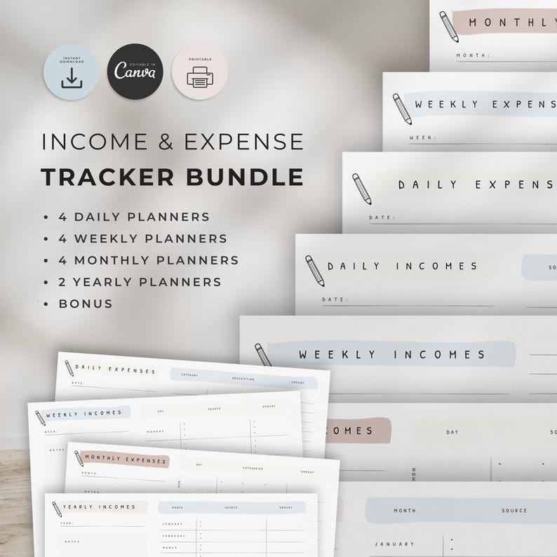 Budget Planner Printable: Income and Expense Tracker (digital Download ...