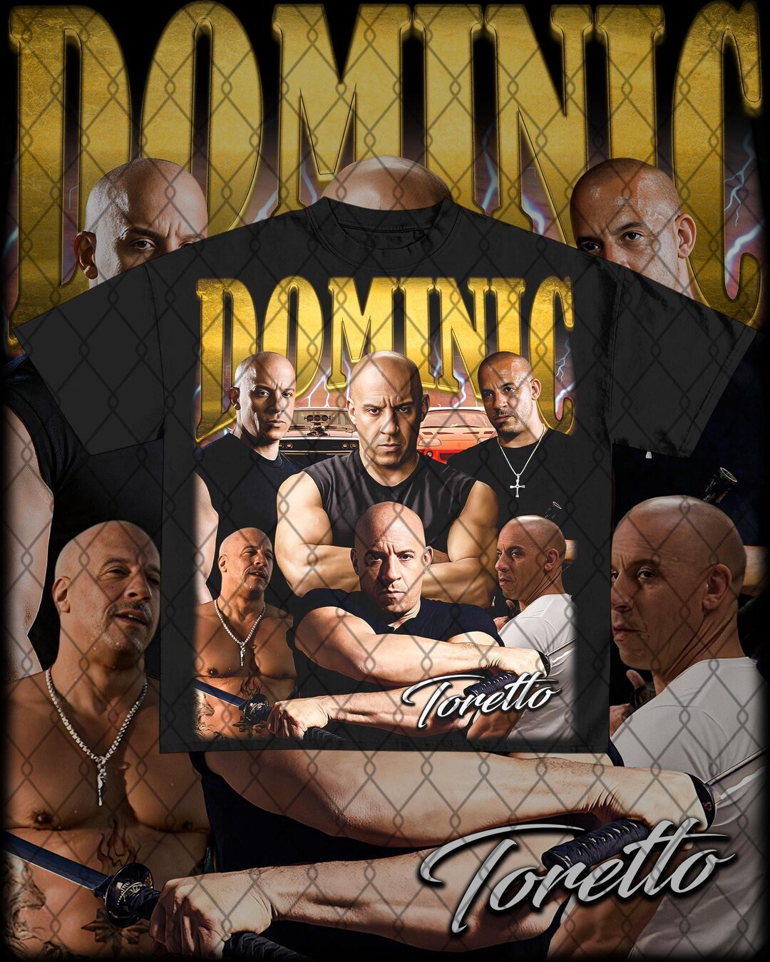 Dominic Toretto PNG Digital Download, DTF Transfer Print, Bootleg Shirt ...