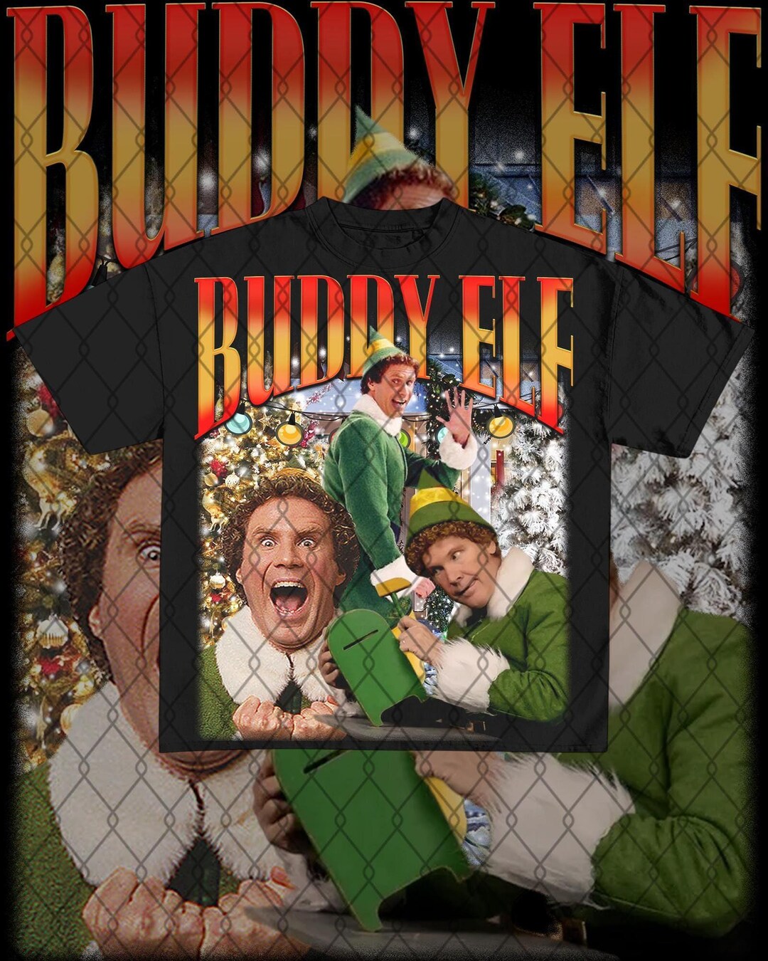 Buddy Elf PNG Digital Download, DTF Transfer Print, Bootleg Tee Design ...
