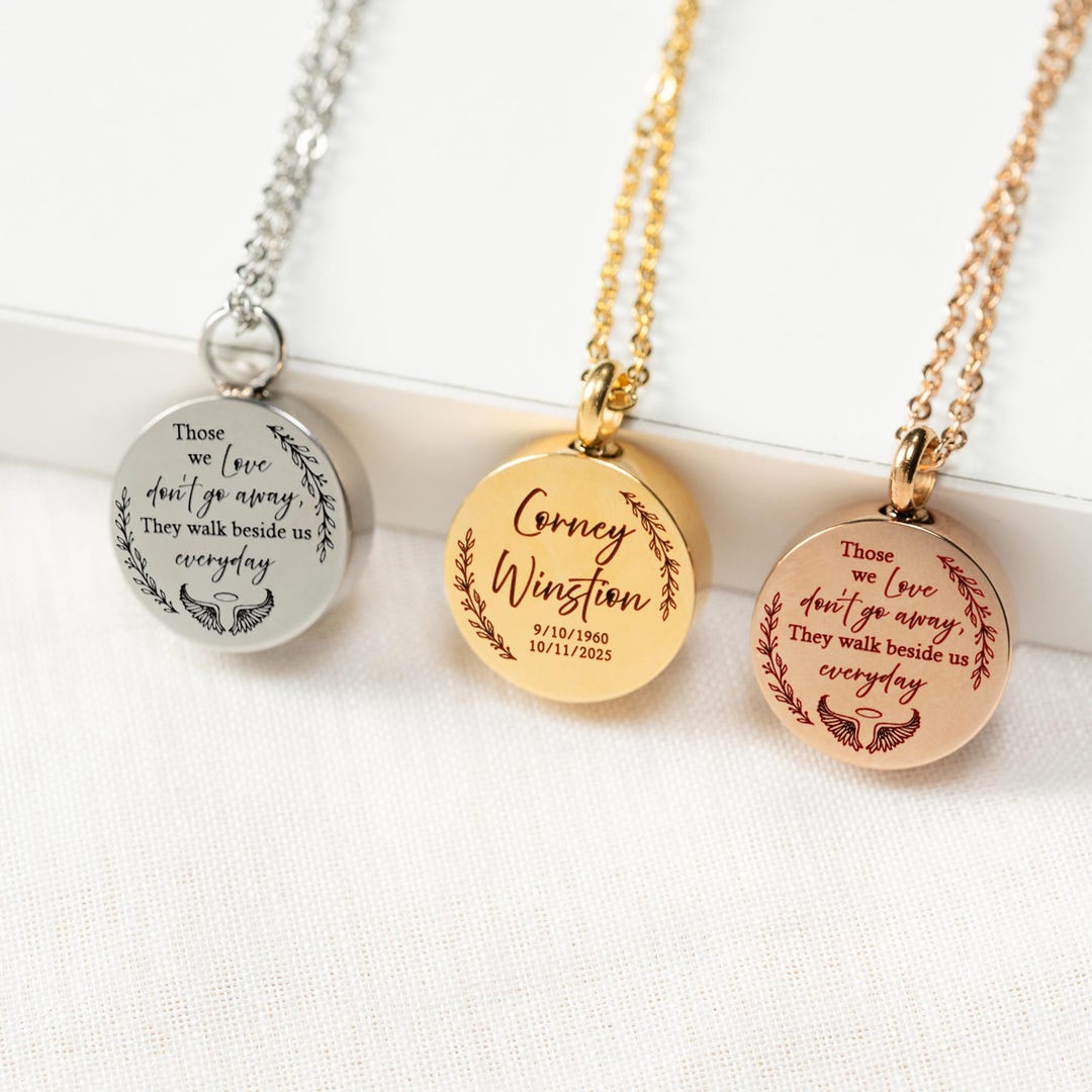 Personalized Urn Necklace for Loss Gift, Custom Ashes Holder for ...