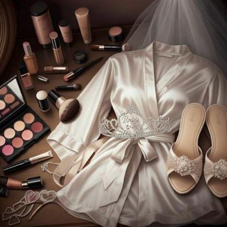 Elegant Bride-to-be Set Robe, Tiara, and Sash - Etsy