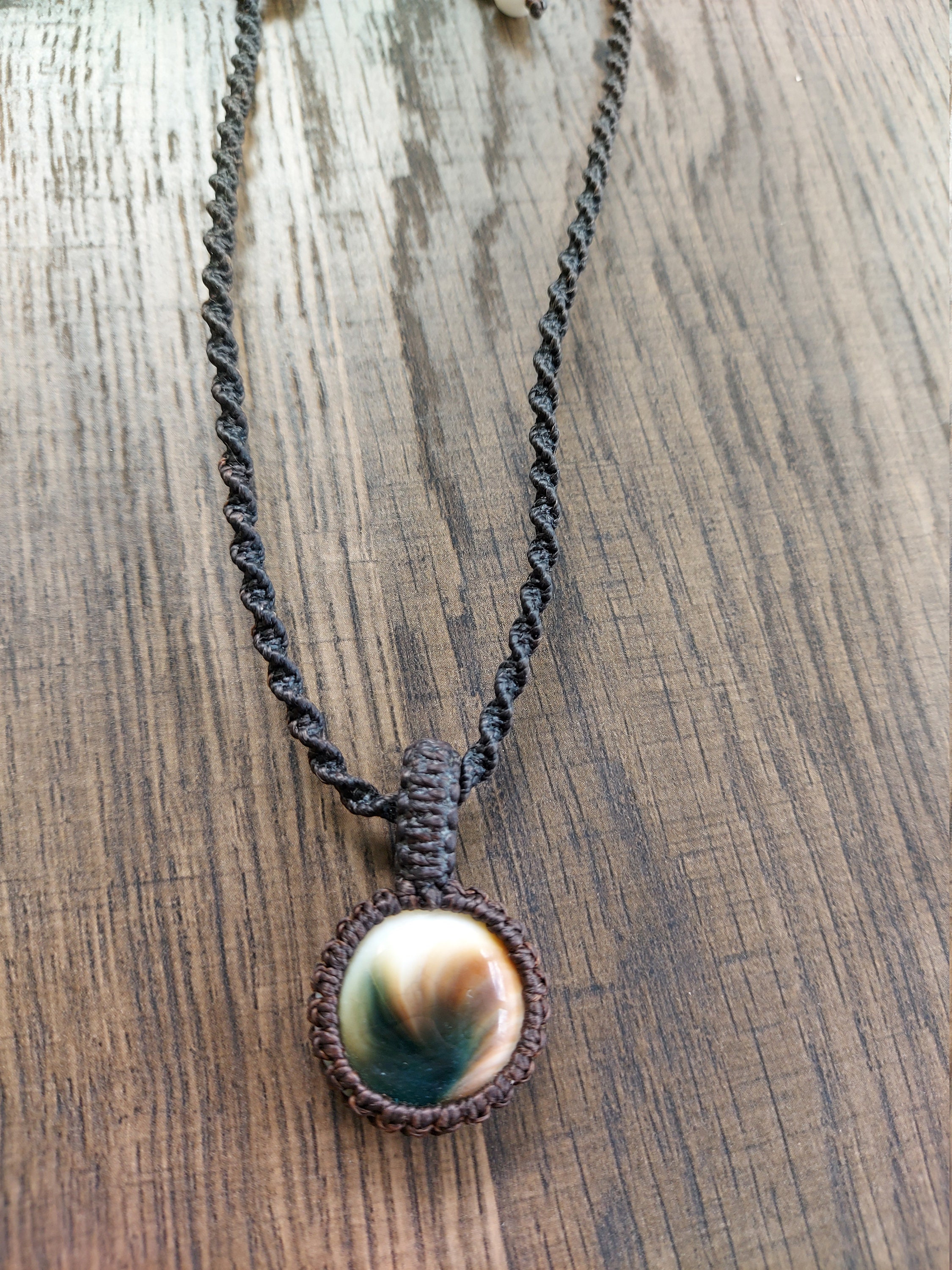 Wrapped Shiva Eye Chocolate Brown Macramé Necklace - Etsy