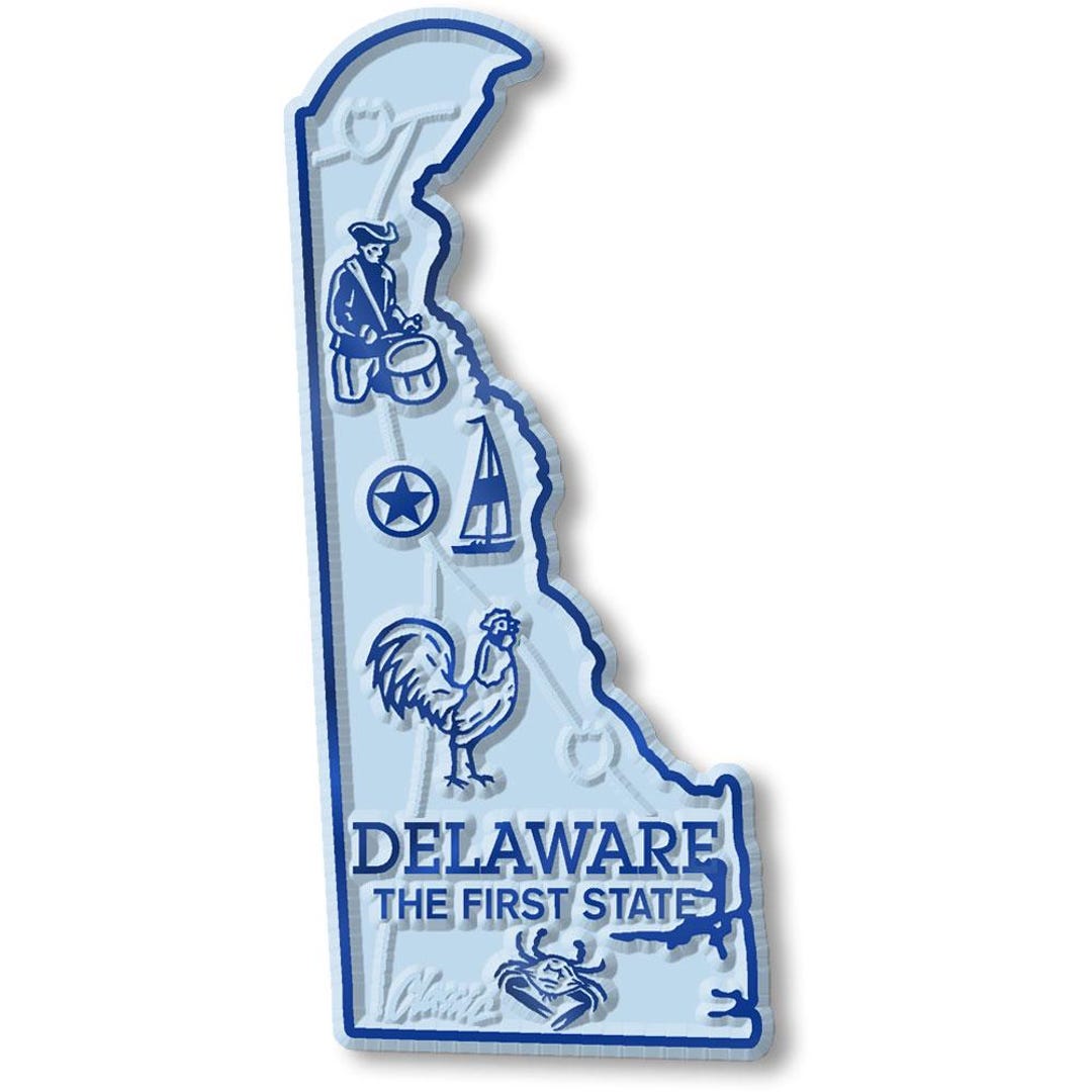Delaware - DE State Map Shape Collectible Souvenirs Magnet Made in the ...