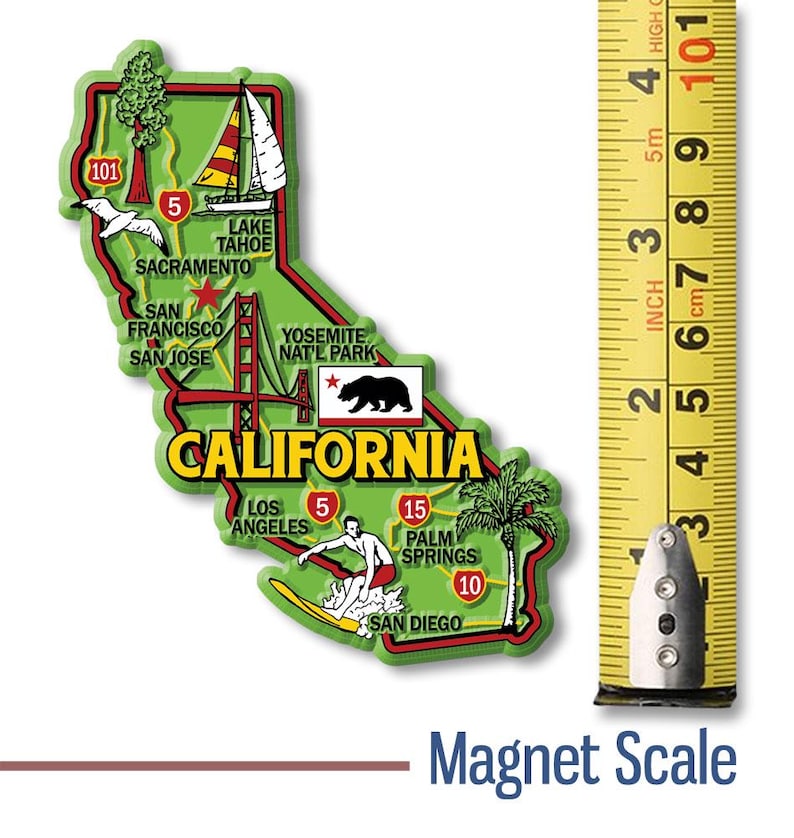 California Colorful State Magnet Collectible Souvenirs Made in the USA ...