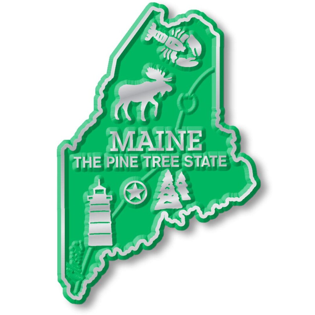 Maine - ME State Map Shape Collectible Souvenirs Magnet Made in the USA ...