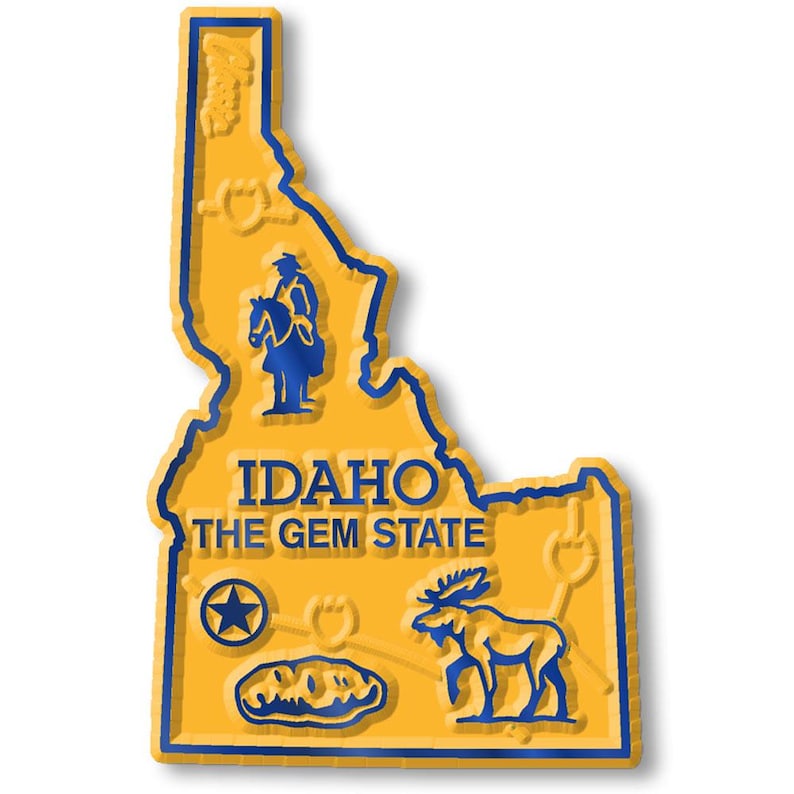 Idaho - ID State Map Shape Collectible Souvenirs Magnet Made in the USA ...
