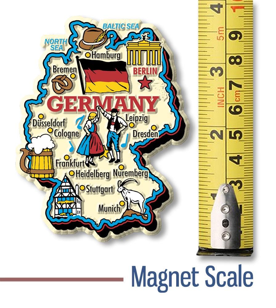 Germany Country Map Shape Jumbo Magnet, Collectible Souvenirs and Gifts ...