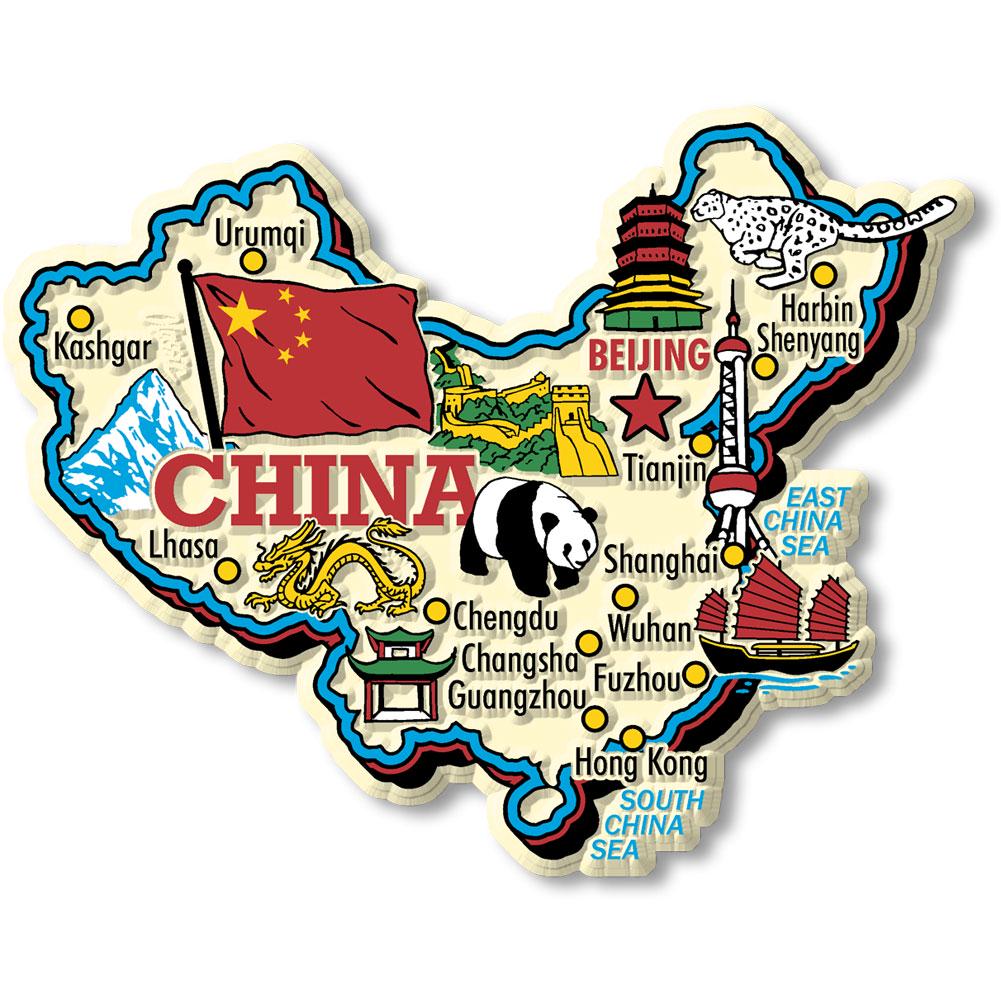 China Country Map Shape Jumbo Magnet, Collectible Souvenirs and Gifts ...