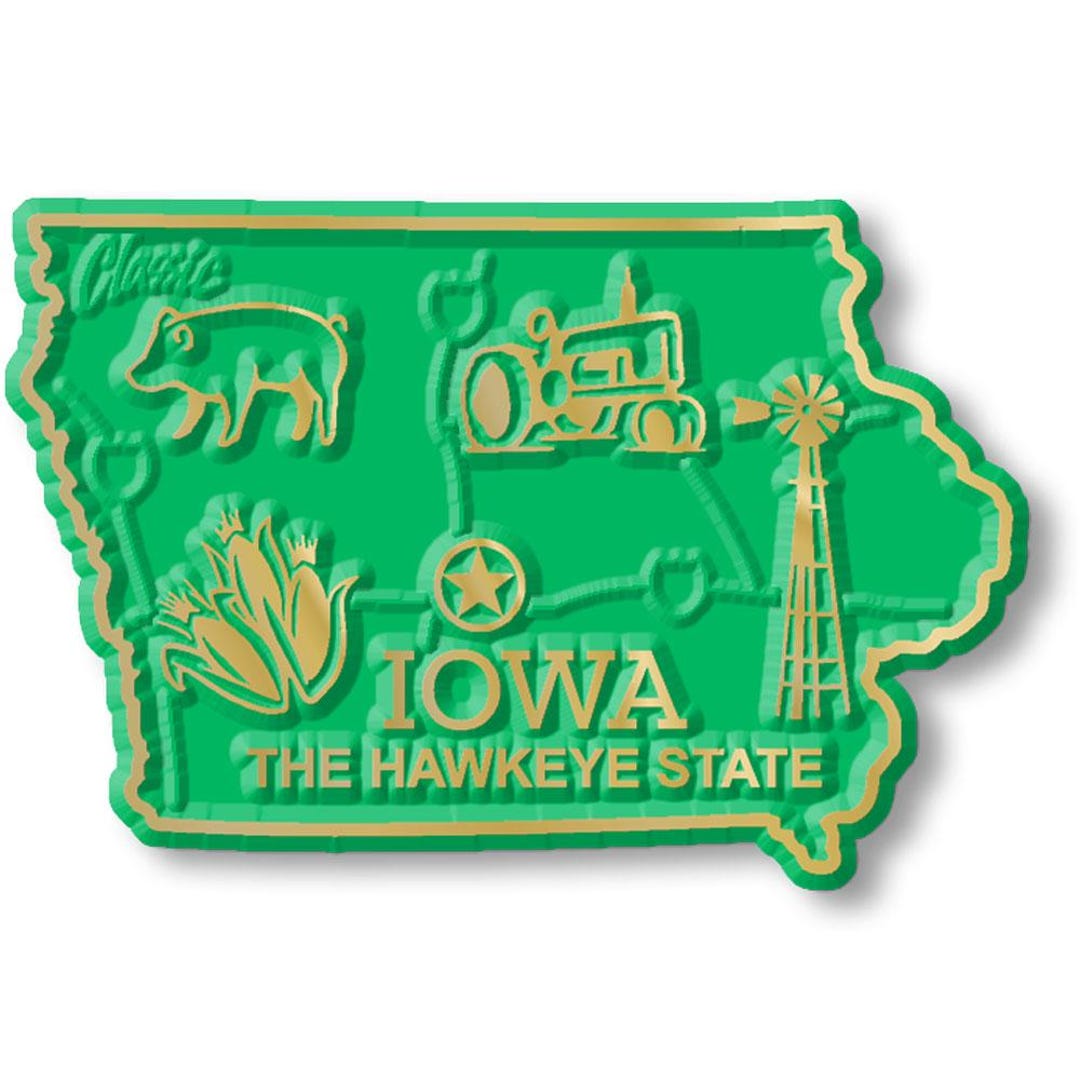 Iowa - IA State Map Shape Collectible Souvenirs Magnet Made in the USA ...