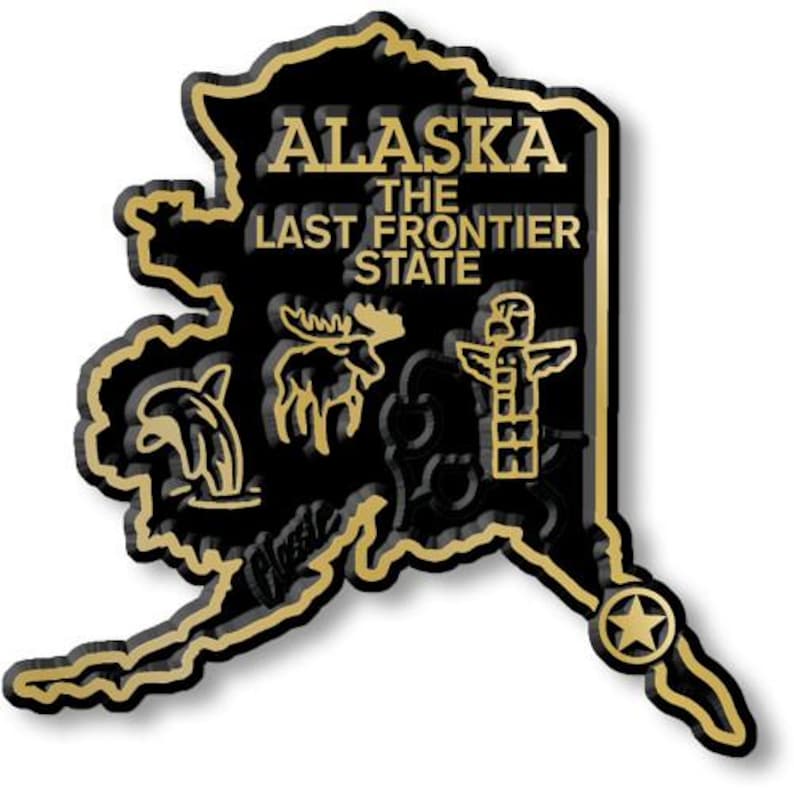 Alaska - AK State Map Shape Collectible Souvenirs Magnet Made in the ...