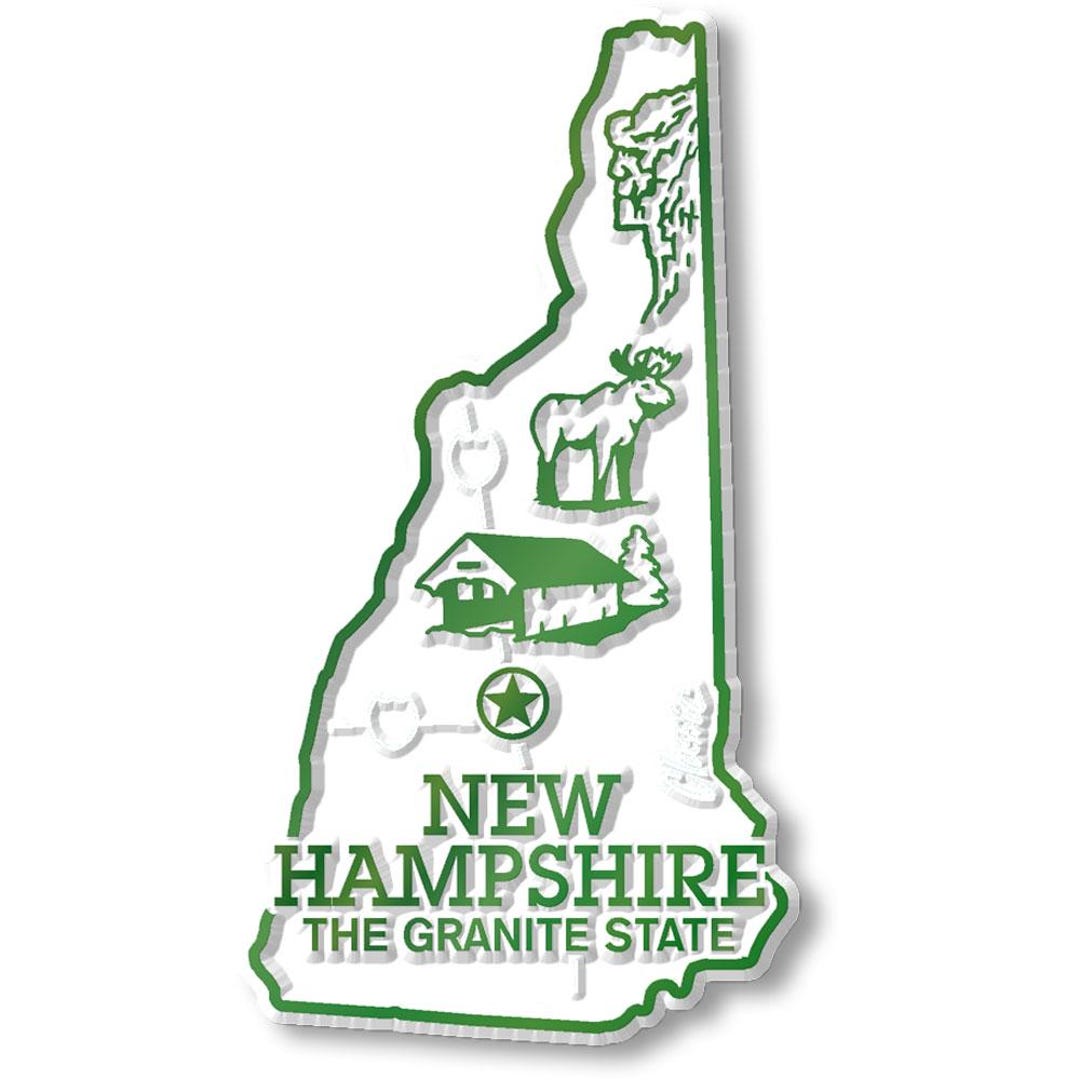New Hampshire - NH State Map Shape Collectible Souvenirs Magnet Made in ...