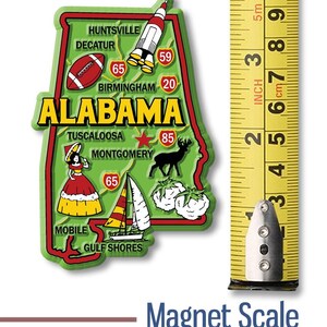 Alabama Colorful State Magnet Collectible Souvenirs Made in the USA - Etsy