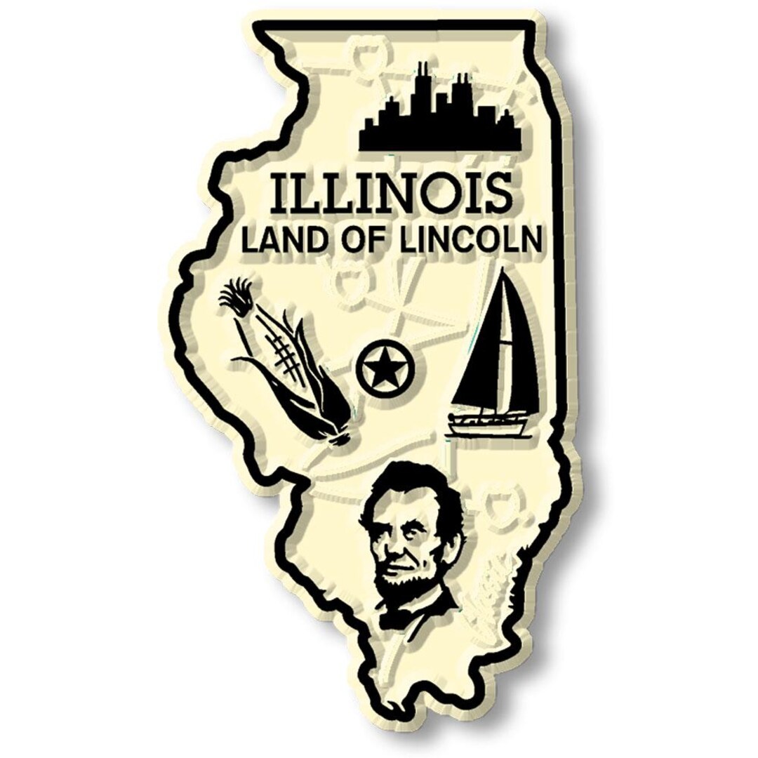 Illinois - IL State Map Shape Collectible Souvenirs Magnet Made in the ...