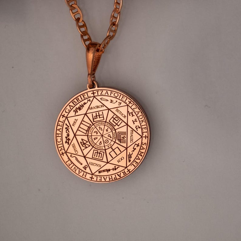 Seal of Seven Archangels Necklace - Solid Gold and Silver Necklace ...