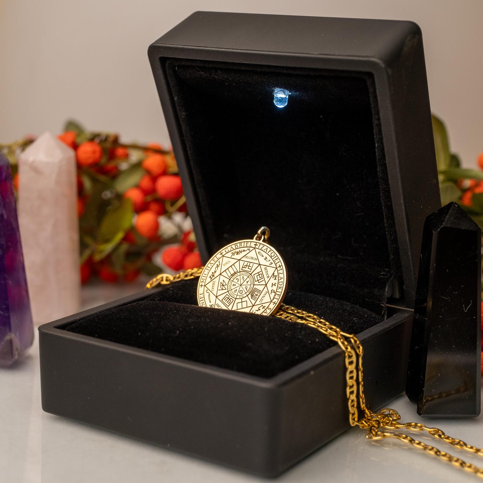 Seal of Seven Archangels Necklace - Solid Gold and Silver Necklace ...