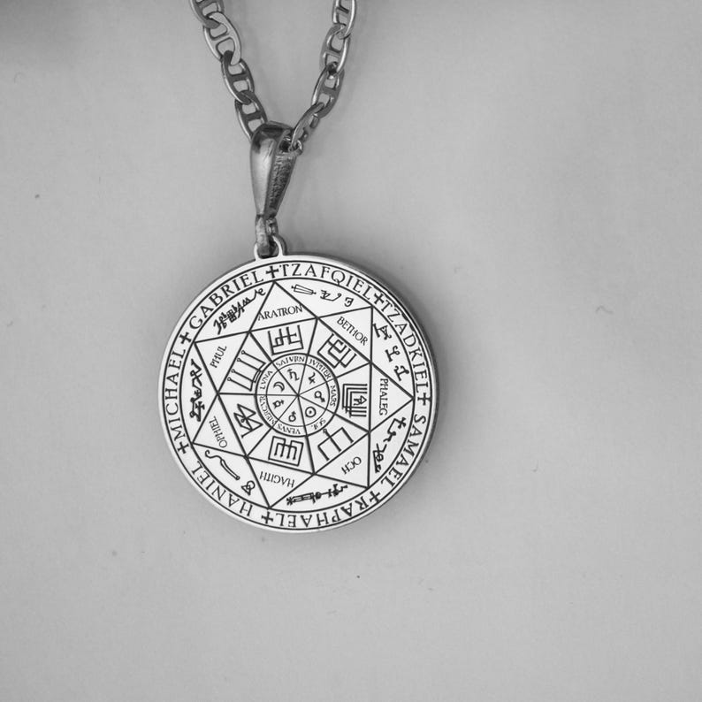 Seal of Seven Archangels Necklace - Solid Gold and Silver Necklace ...