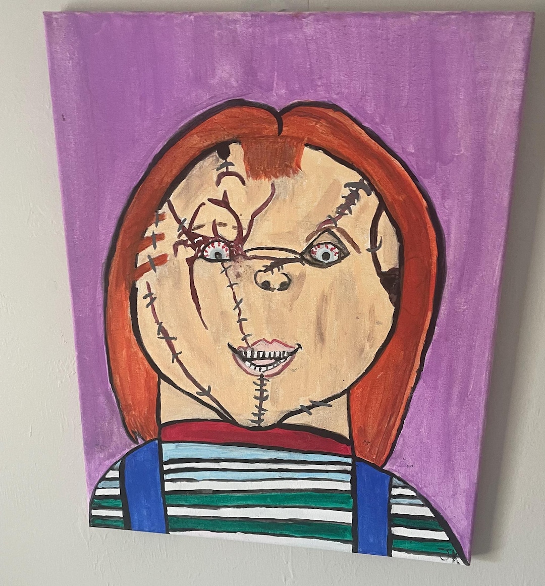 Full Face Chucky Painting With Scars and Stitches - Etsy