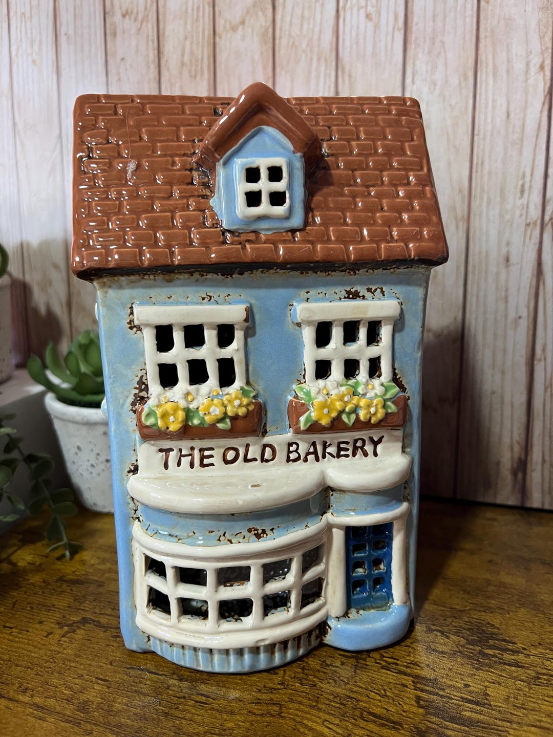 Ceramic Tea Light, the Old Bakery With Flower Window Boxes, Beautifully ...