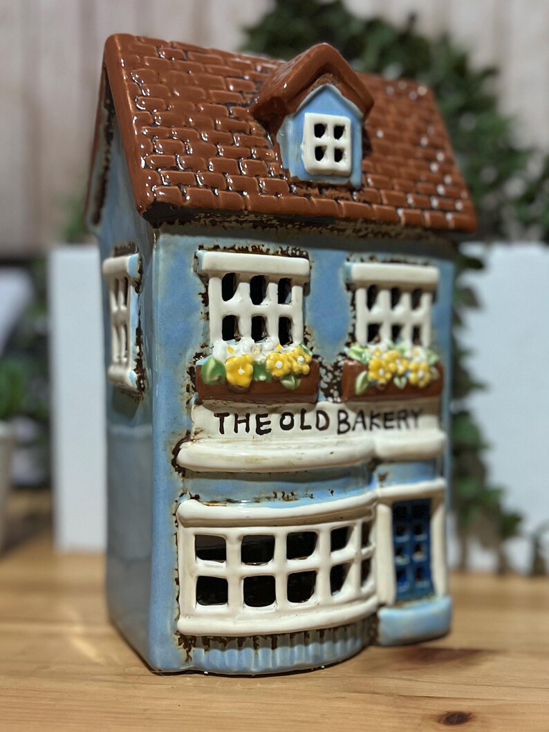 Ceramic Tea Light, the Old Bakery With Flower Window Boxes, Beautifully ...
