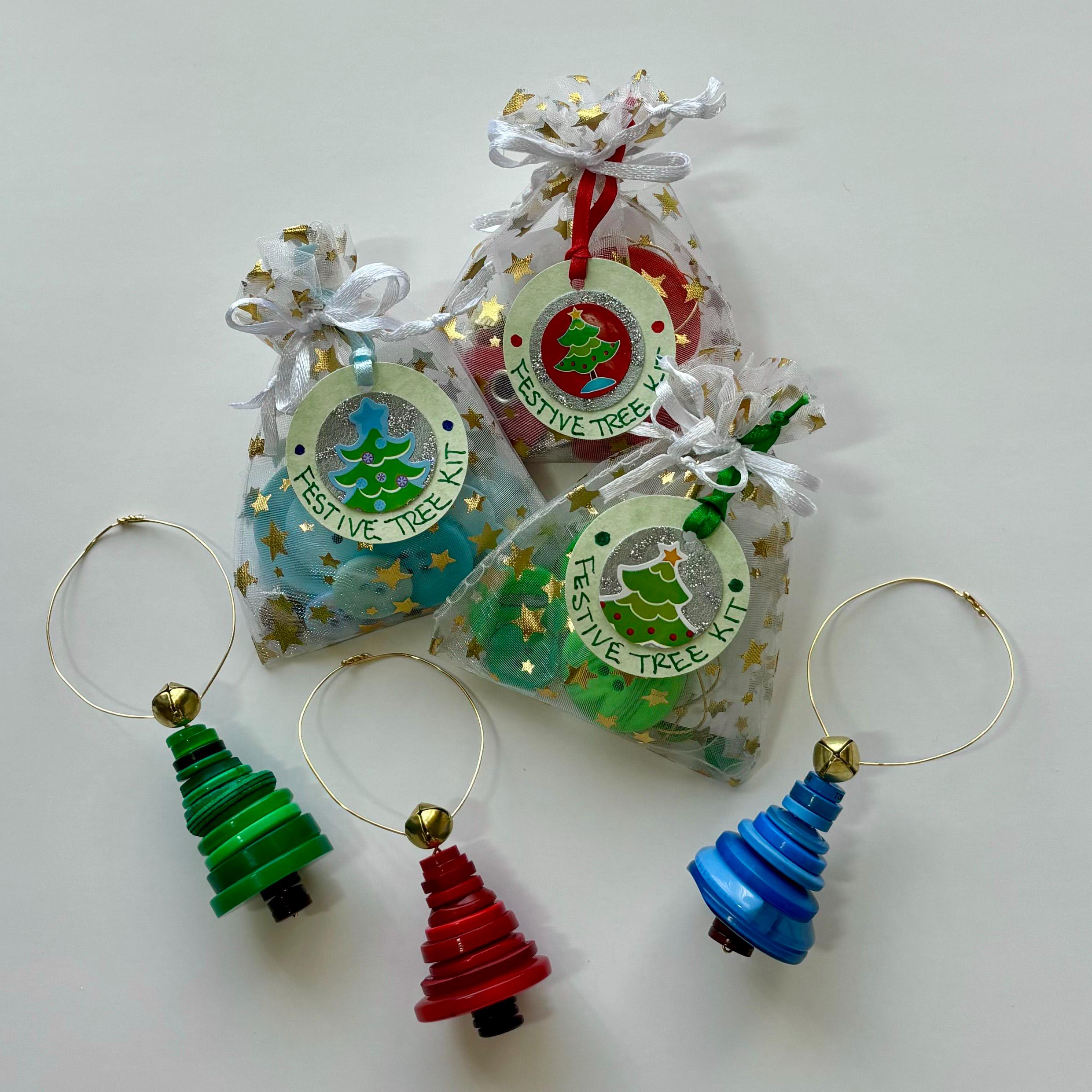 Green Button Tree Ornament Kit - Etsy