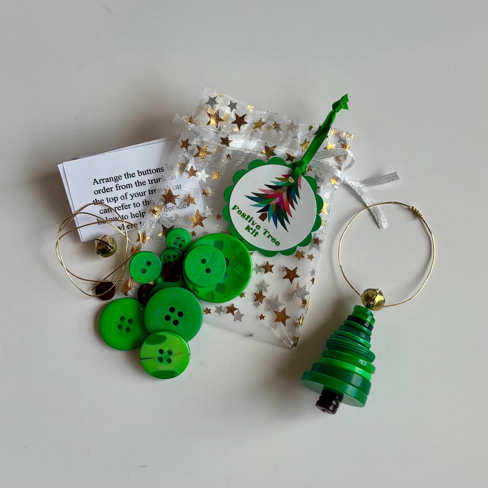 Green Button Tree Ornament Kit - Etsy