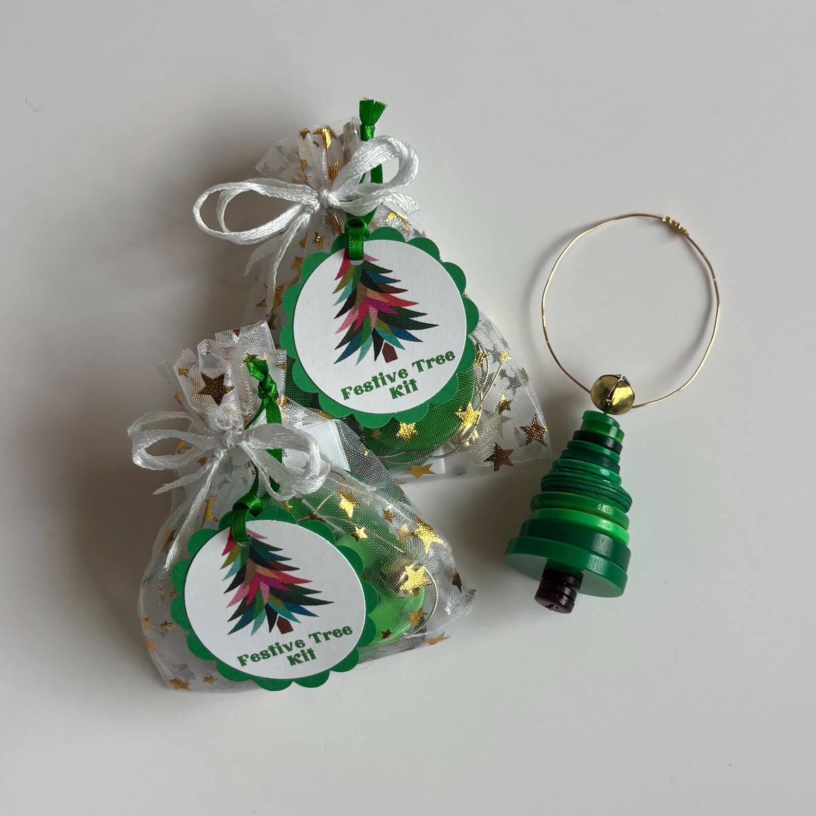 Green Button Tree Ornament Kit - Etsy