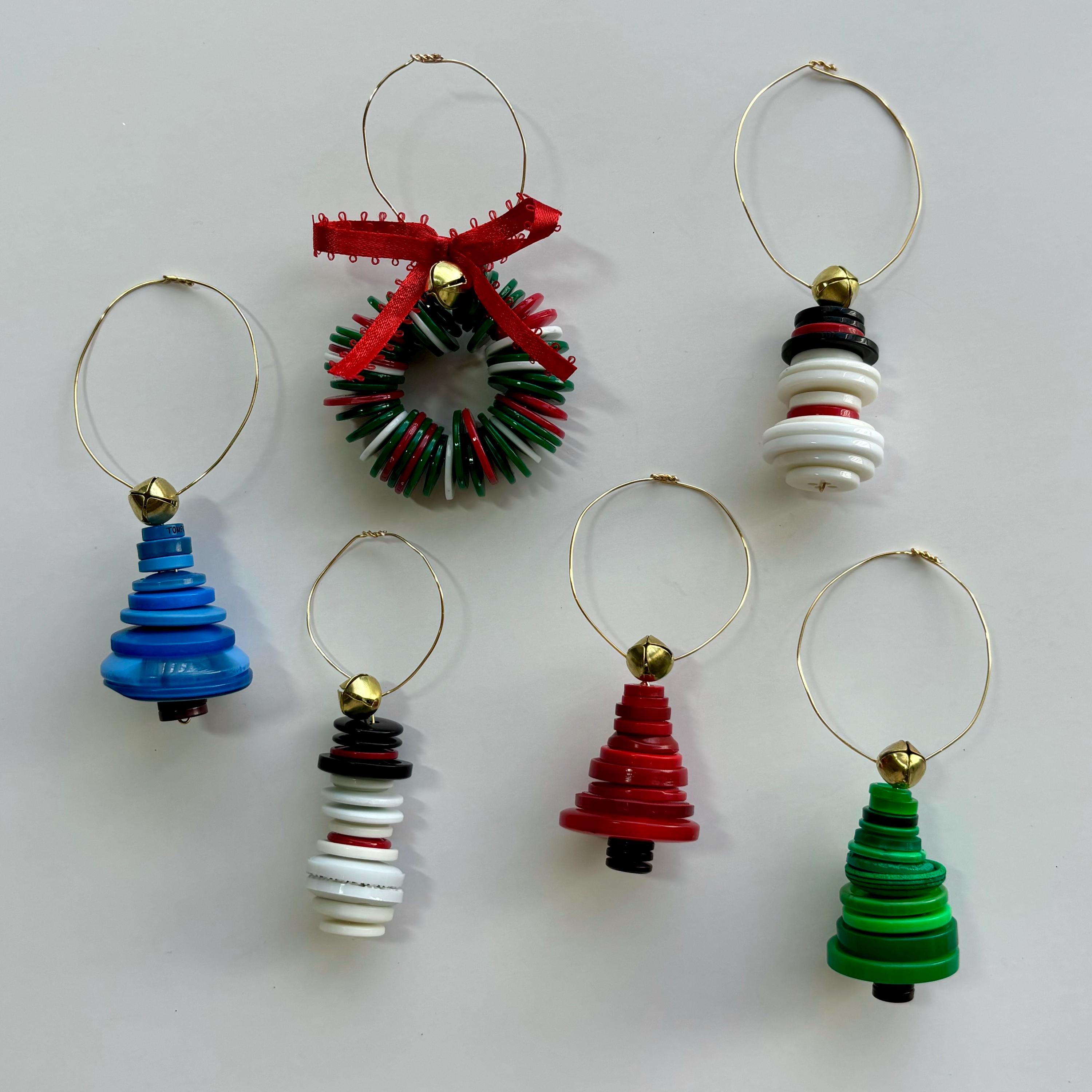 Green Button Tree Ornament Kit - Etsy