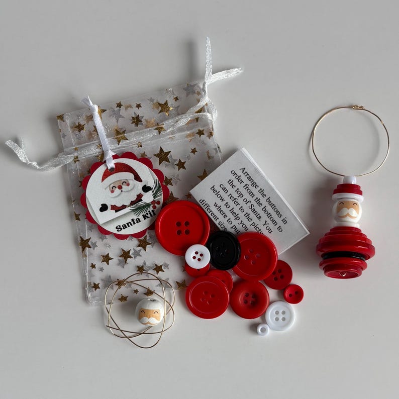 Button Santa Ornament Kit - Etsy