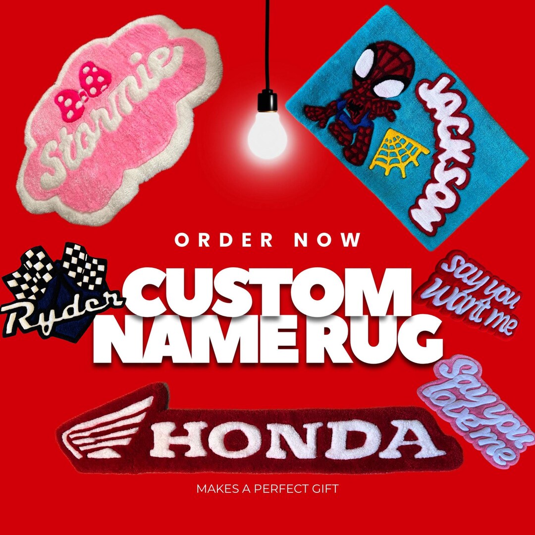 Handmade Custom Tufted Rug: Personalized Logo & Name Rug - Etsy