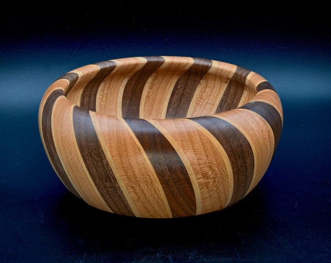 Tangential Cherry Walnut and Maple Bowl "neapolitan Swirl" (2023) - Etsy