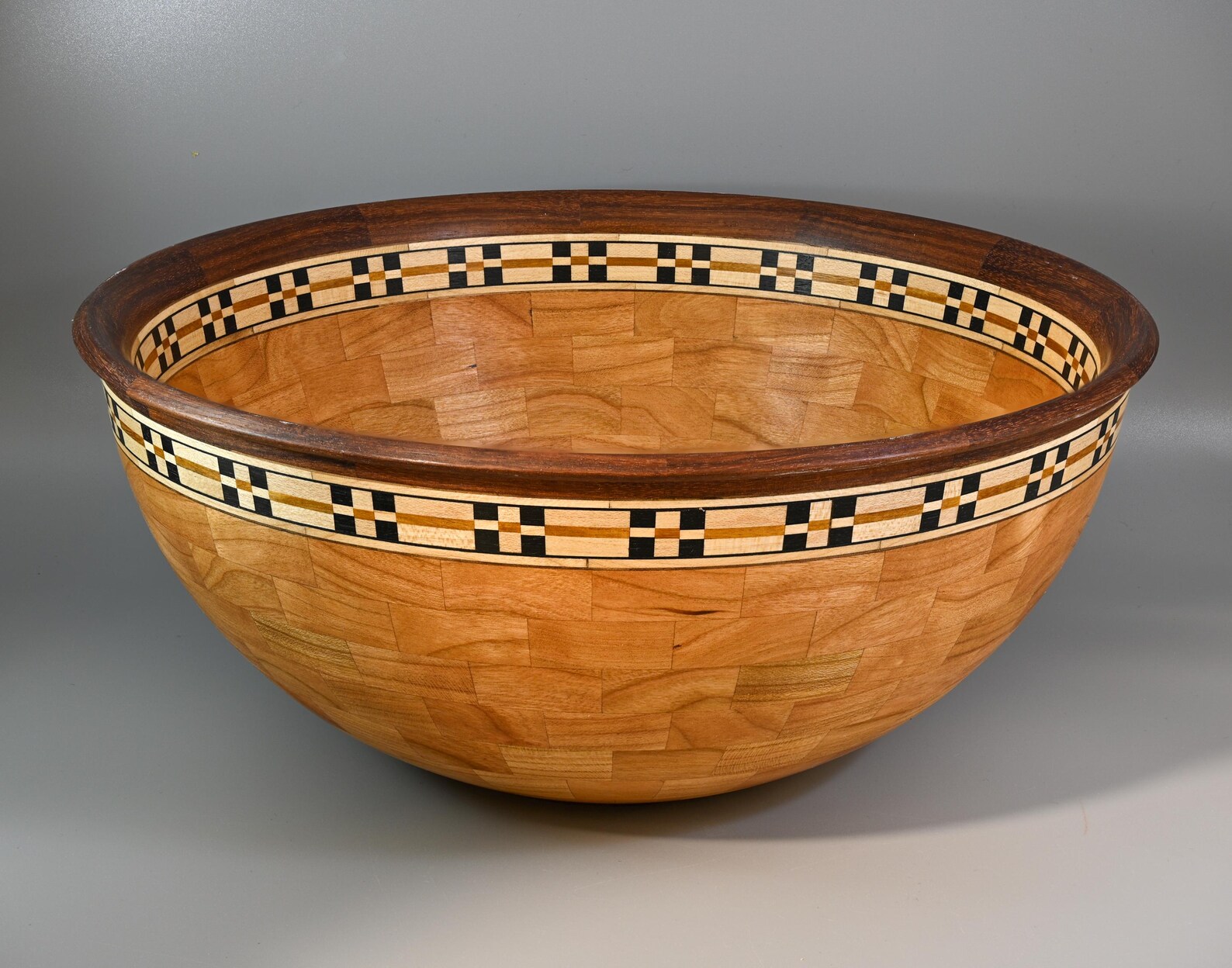 Michigan Cherry Segmented Bowl "checkers" Pattern (2024) 10.25" Wide ...