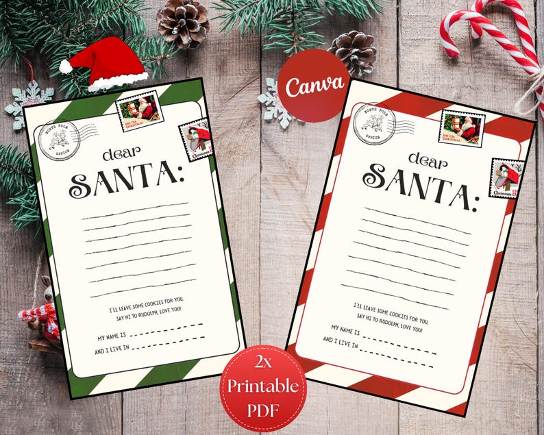 Printable Christmas Letter to Santa Printable Wish List Christmas ...