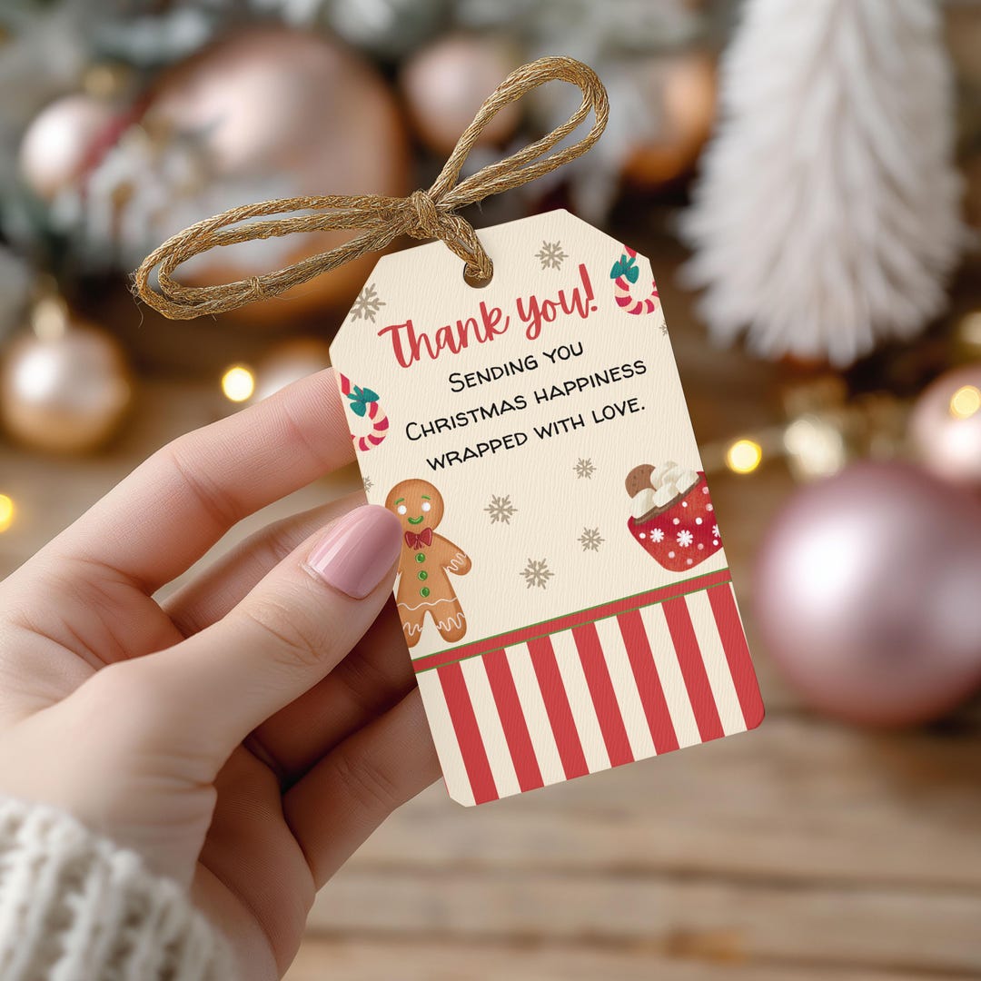 Editable Christmas Gift Tag Printable Christmas Thank You Card Gift Tag ...