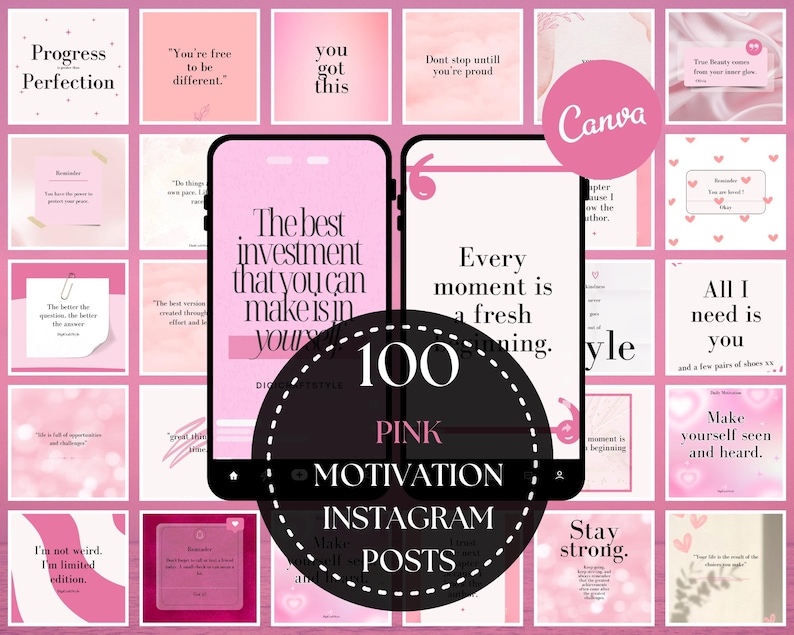 100 Pink Instagram Quote Templates | Editable Quote Templates | Pink ...