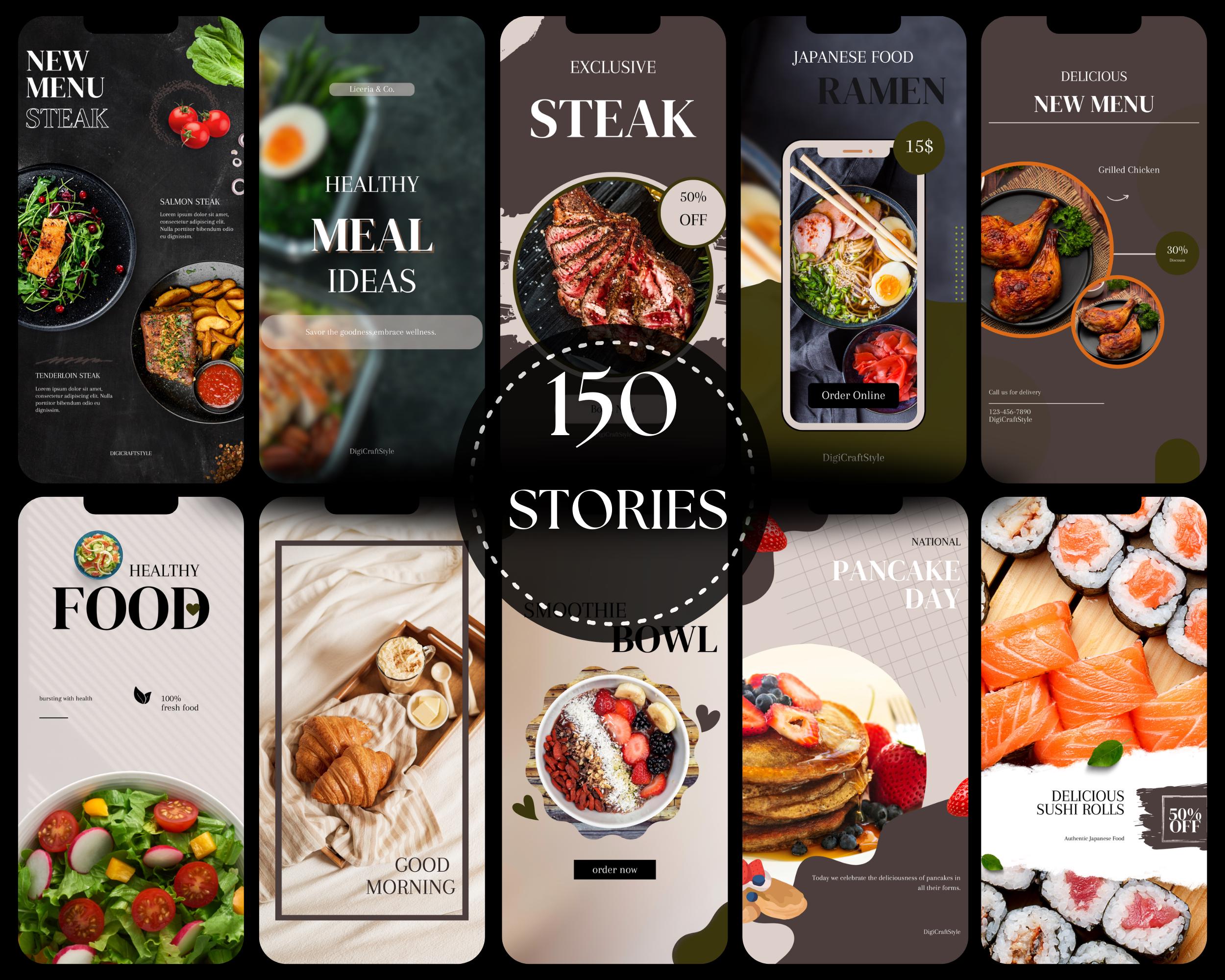 300 Food Instagram Templates Nutrition Instagram Posts Food Blogger ...