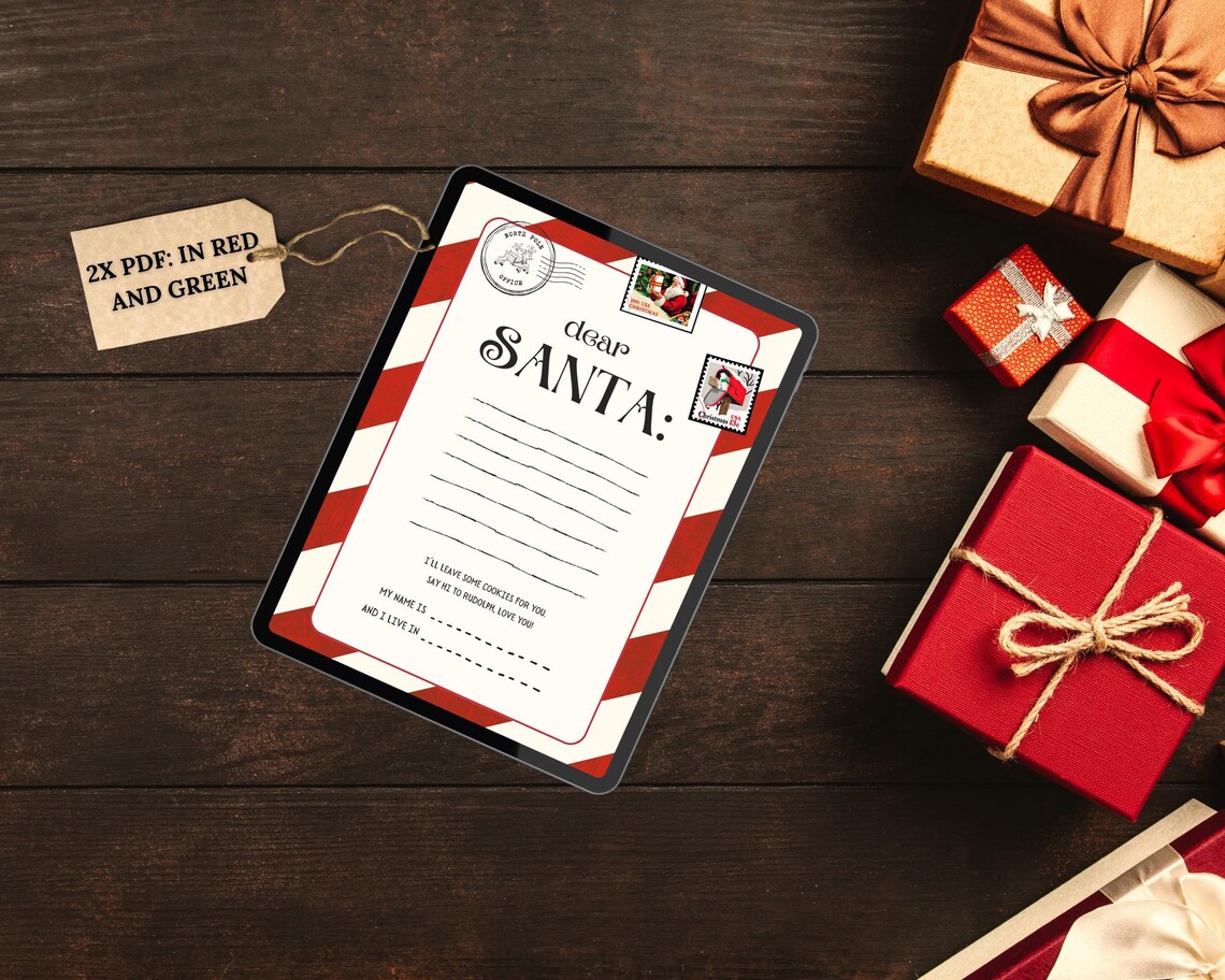 Printable Christmas Letter to Santa Printable Wish List Christmas ...