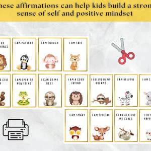 Kids Affirmation Cards | Positive Affirmation Cards | Print Cute Animal ...