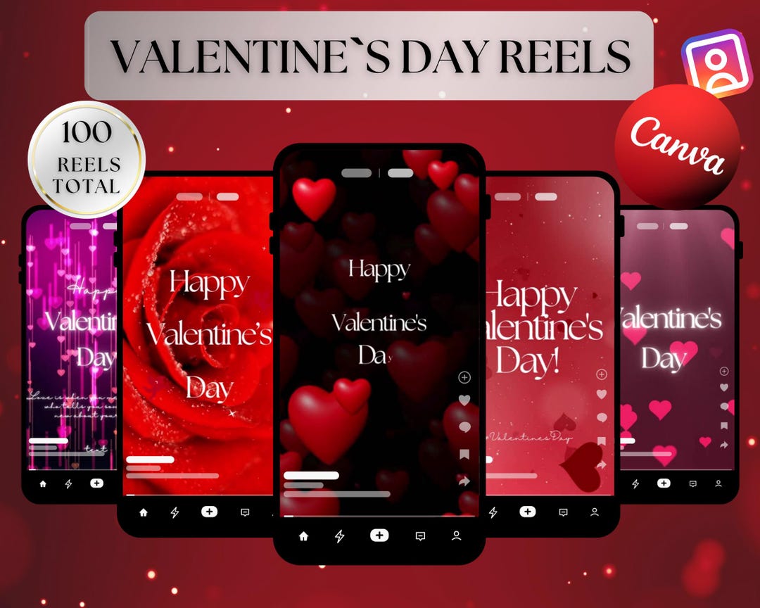 100 Valentines Day Reels Done for You Content Creator Valentines Reels ...