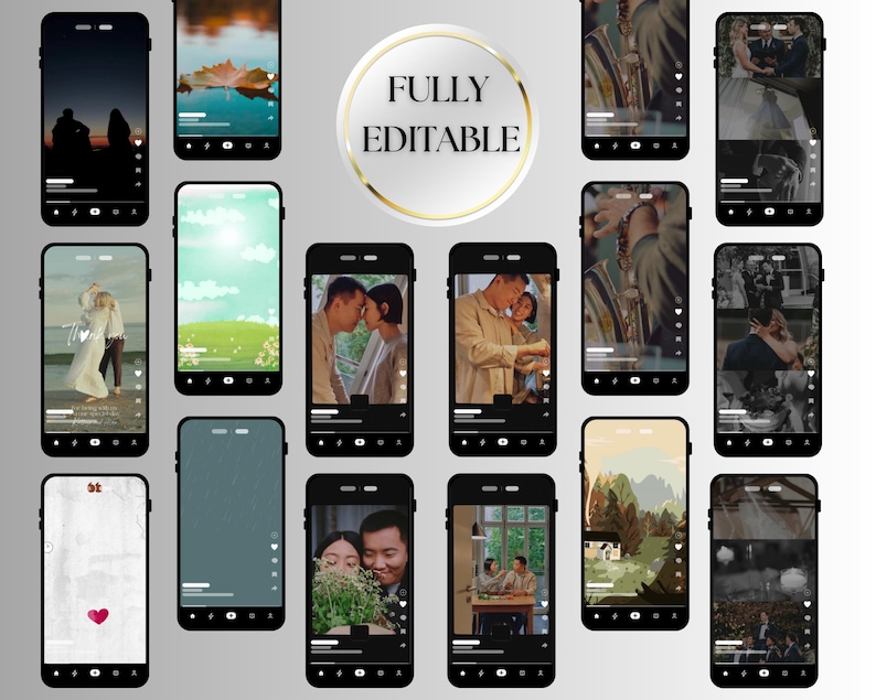 Romantic Instagram Reels Templates: Love & Wedding Social Media (canva ...