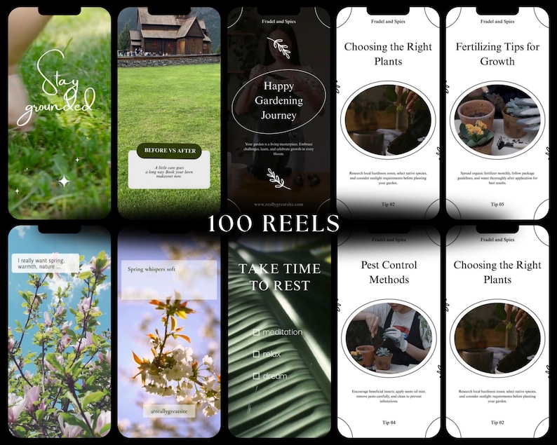 Gardening Instagram Reels Templates: Customizable Canva Designs ...