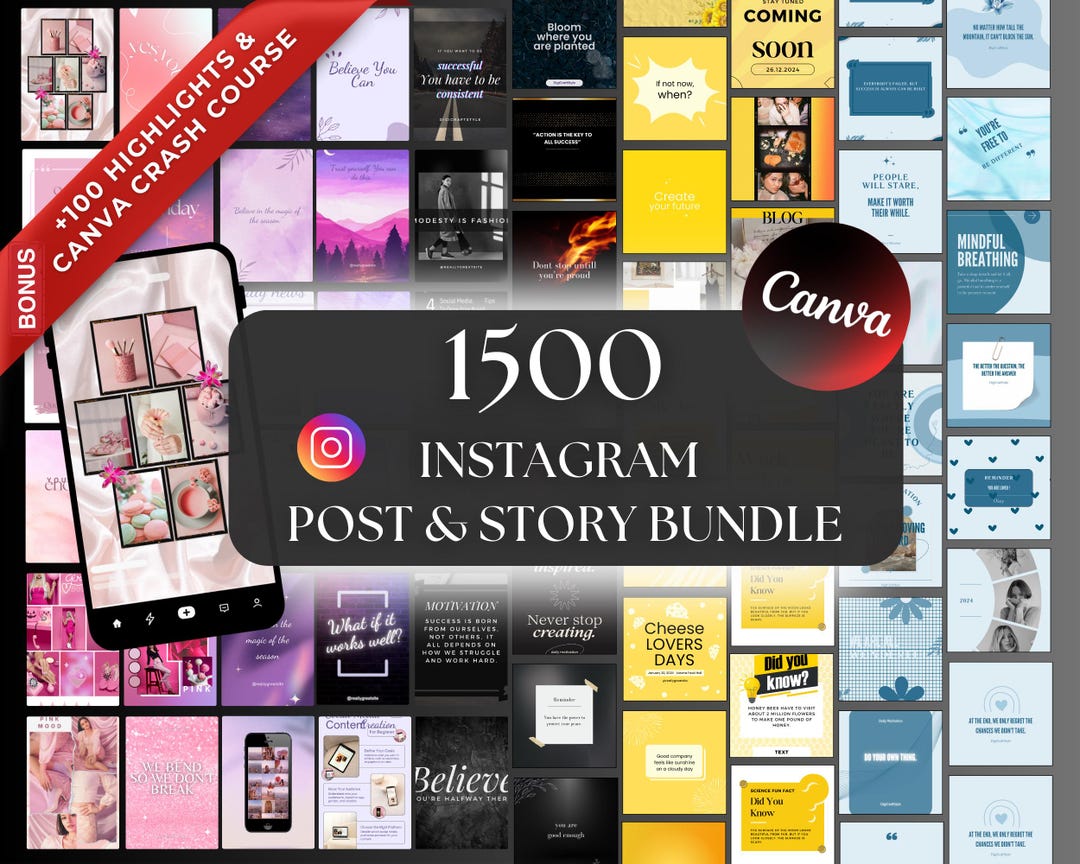 1500 Mega Bundle Instagram Templates High Quality Instagram Templates ...